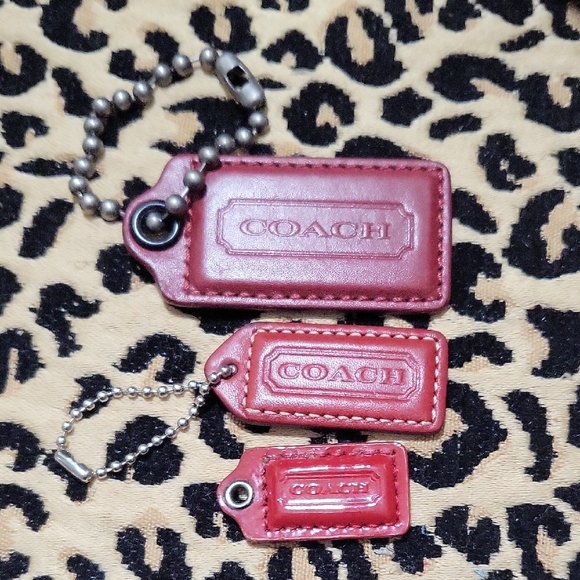 Coach | Bags | Coach Red Leather Keychain Set | Poshmark